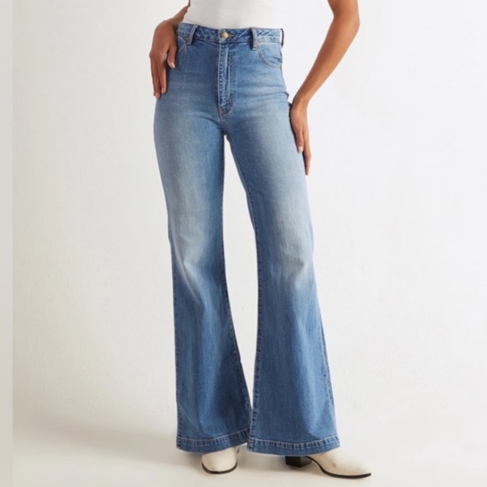 Rollas Eastcoast Flare High Rise Flare Jean - Gem